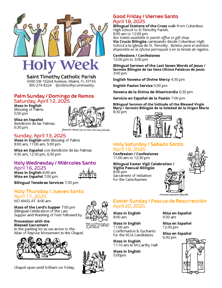 Holy Week Schedule 2025 – St. Timothy Catholic Parish